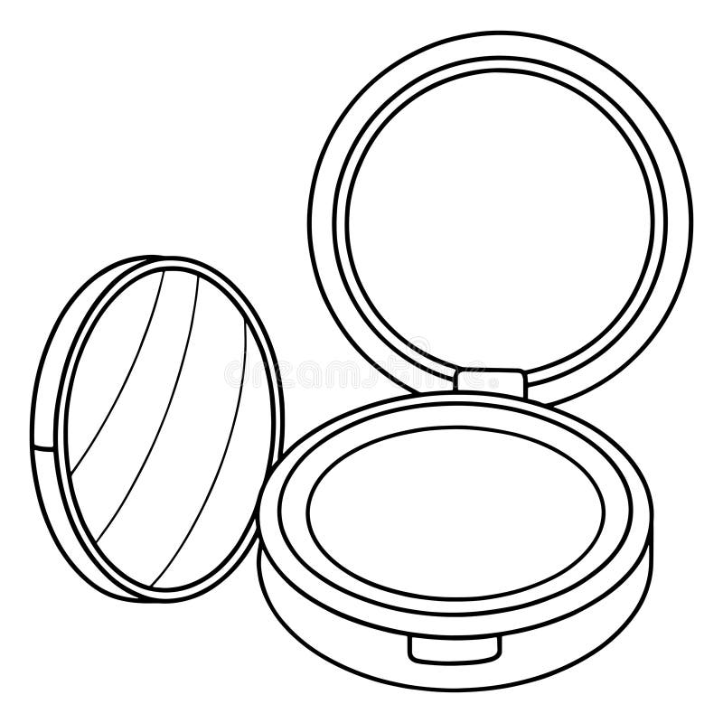 Compact Powder Makeup Mirror Open Design Illustration Stock Vector ...