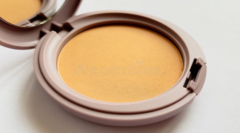 Compact Powder for Natural Color Make-up Close-up Isolated on a White ...