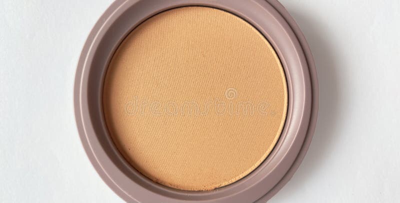 Compact Powder for Natural Color Make-up Close-up Isolated on a White ...