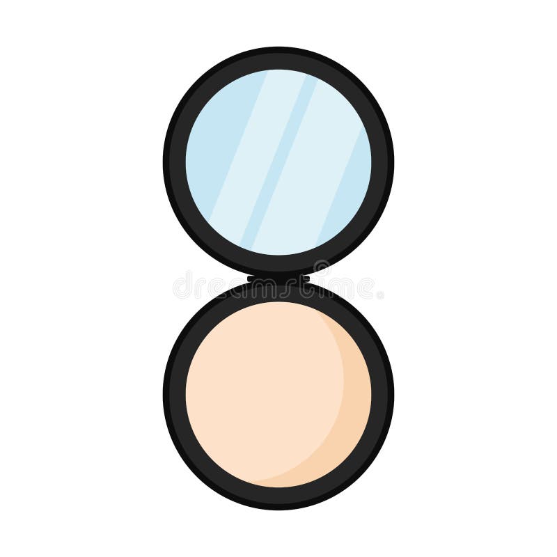 Animated Compact Powder Icon Logo Clipart Vector Image in White ...