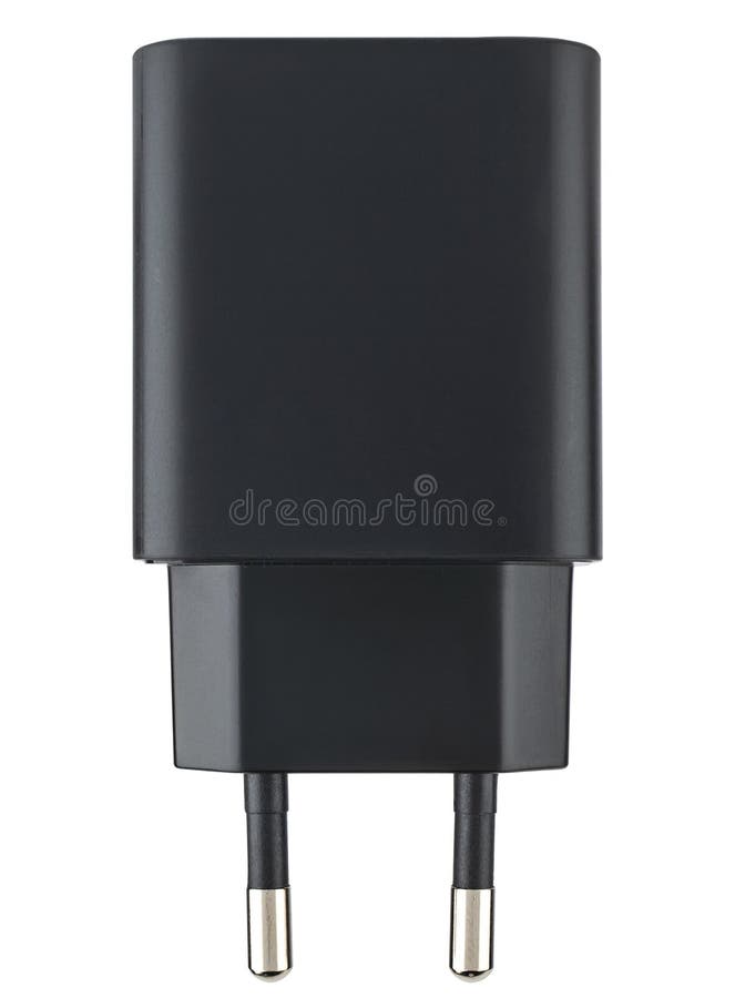 Compact Power Adapter on White Background in Insulation Stock Image ...