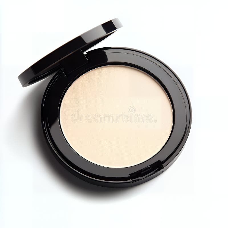 A Compact of Pressed Powder with a Black Lid Stock Illustration ...