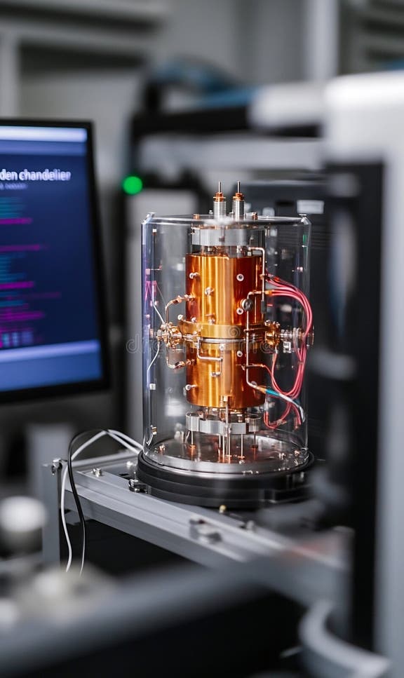 Compact Quantum Processor with Copper Components Stock Photo - Image of ...