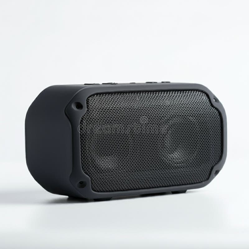 Compact, Rectangular Black Portable Speaker with Rounded Corners. the ...