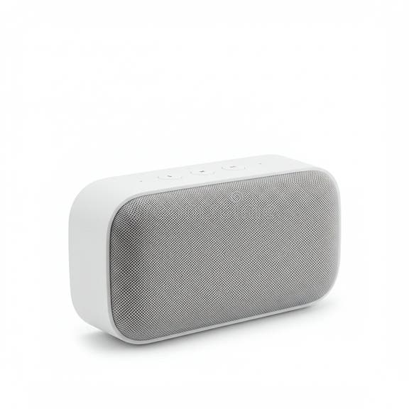 Compact Rectangular Bluetooth Speaker in Minimalist Design. Features a ...