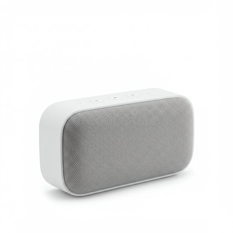 Compact Rectangular Bluetooth Speaker in Minimalist Design. Features a ...