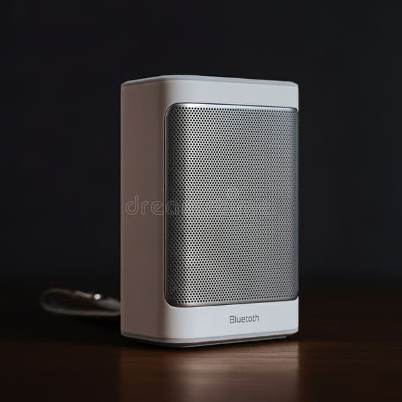 Compact Rectangular Bluetooth Speaker with a Sleek, Matte White Casing ...