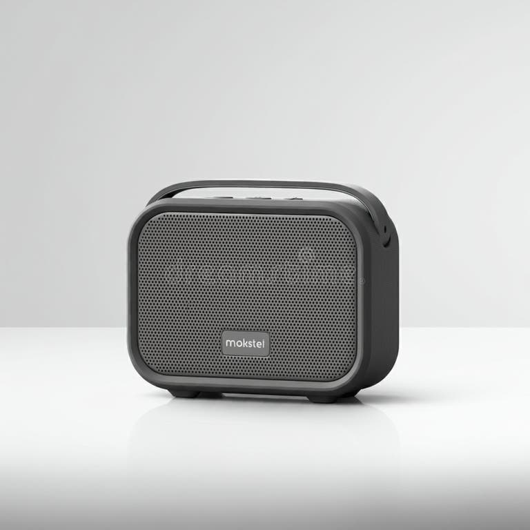 A Compact, Rectangular Portable Speaker with a Sleek, Gray Design. the ...