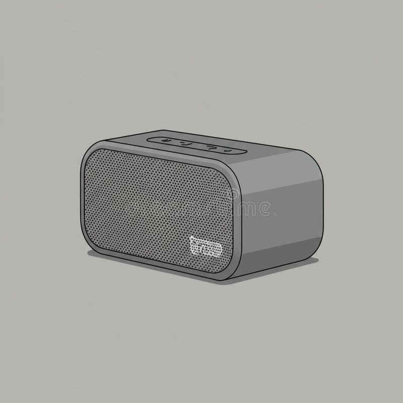 A Compact, Rectangular Speaker with a Dark Gray Finish and Rounded ...