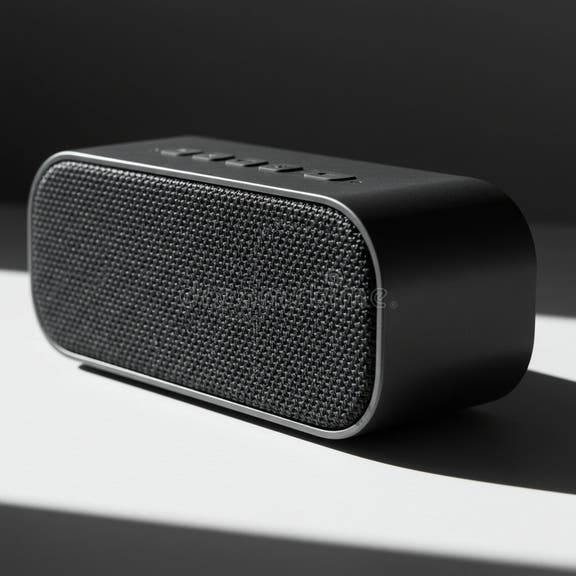 Compact Rectangular Speaker with a Sleek Black Design. the Front Has a ...