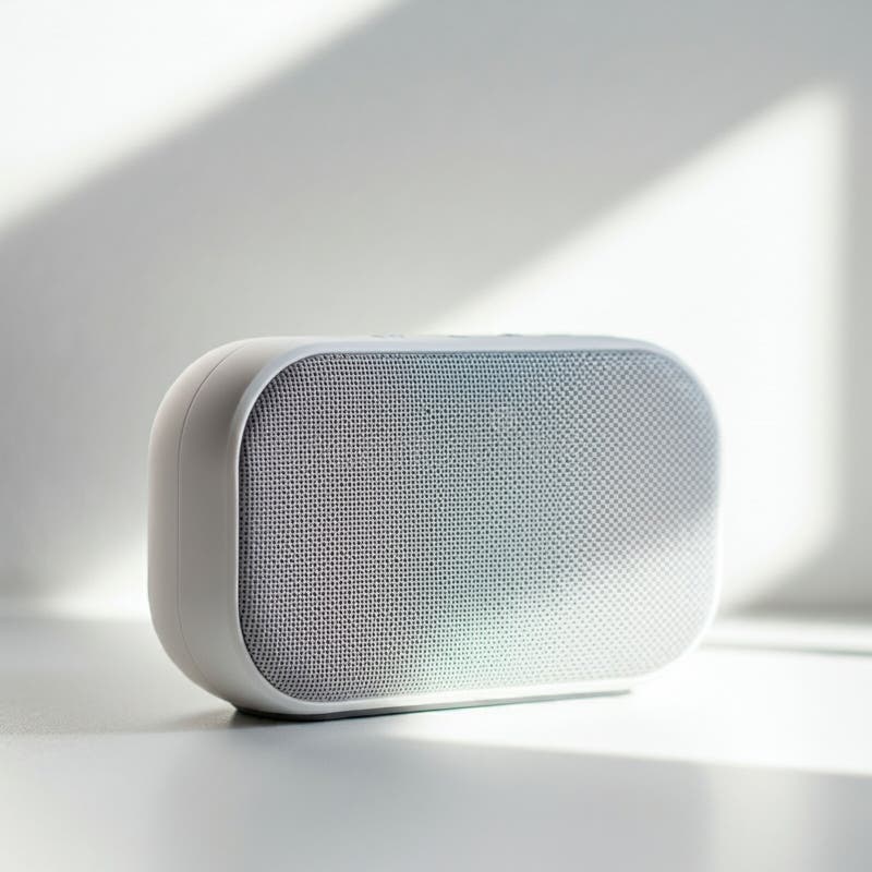 A Compact, Rectangular Wireless Speaker with Rounded Edges Positioned ...
