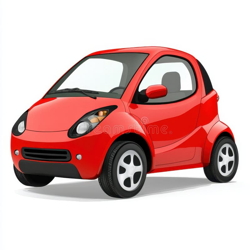 Compact Red Car Isolated on a White Background Showcasing Its Sleek ...