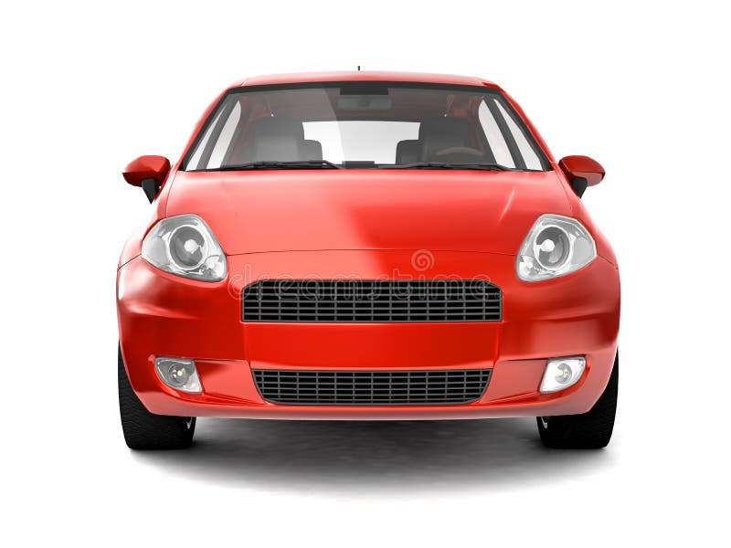 Compact red car front view stock illustration. Illustration of racing ...