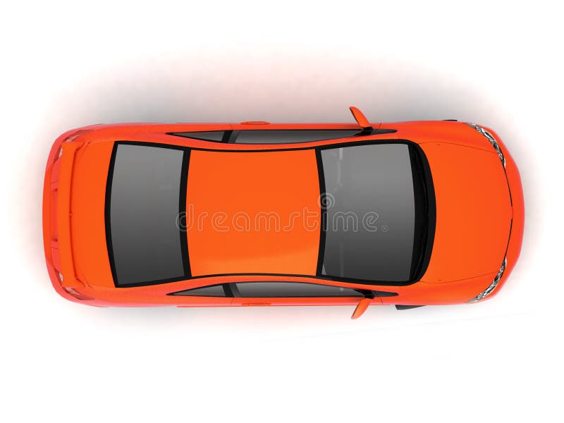 Compact red car top view stock illustration. Illustration of auto ...