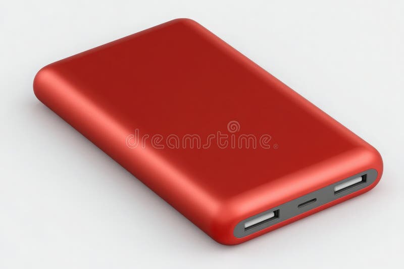 Compact Red Power Bank with Dual USB Ports and Sleek Design for Travel ...