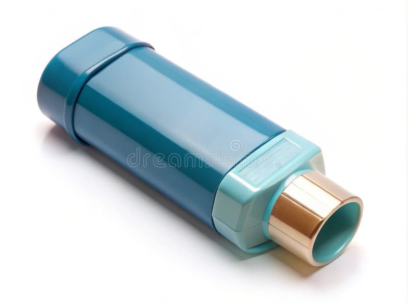 Compact Rescue Inhaler Precision and Swift Relief on a Pristine White ...