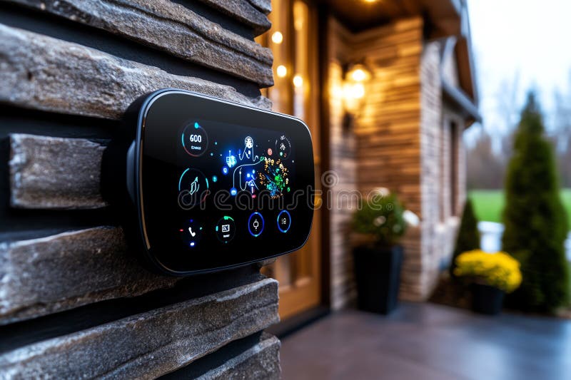 A Compact Security Control Panel Mounted Near the Entrance of a Home ...