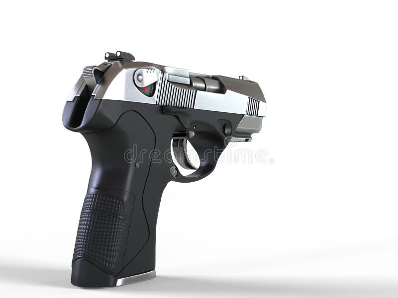 Compact Semi Automatic Pistol - Back View Stock Illustration ...