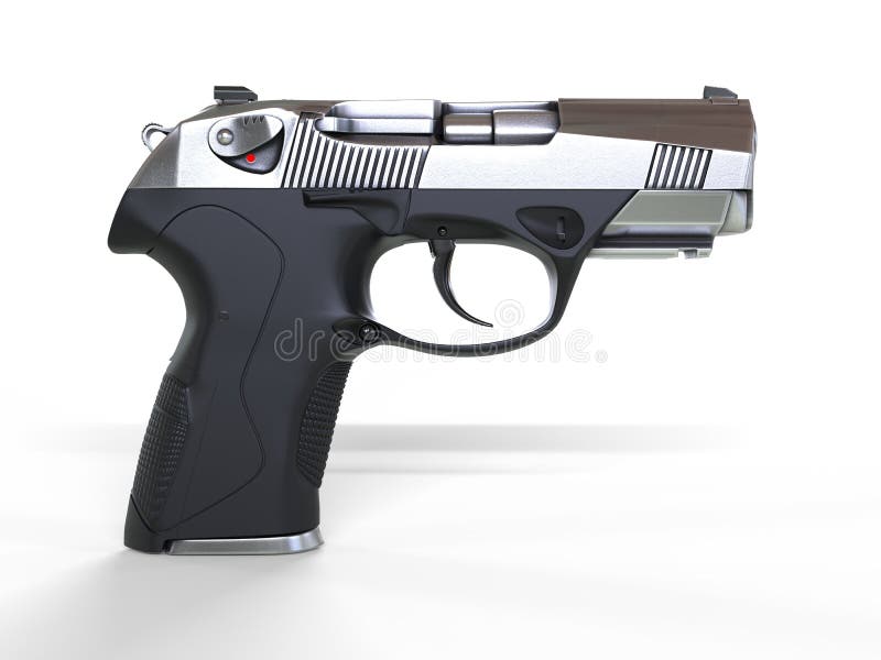Compact Semi Automatic Pistol - Side View Stock Image - Image of bullet ...