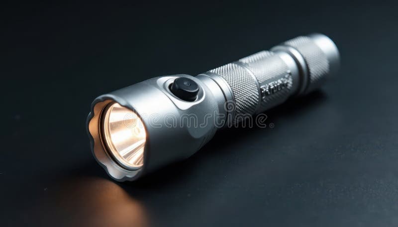 Compact Silver Flashlight with Rugged Rubber Grip Night Vision ...