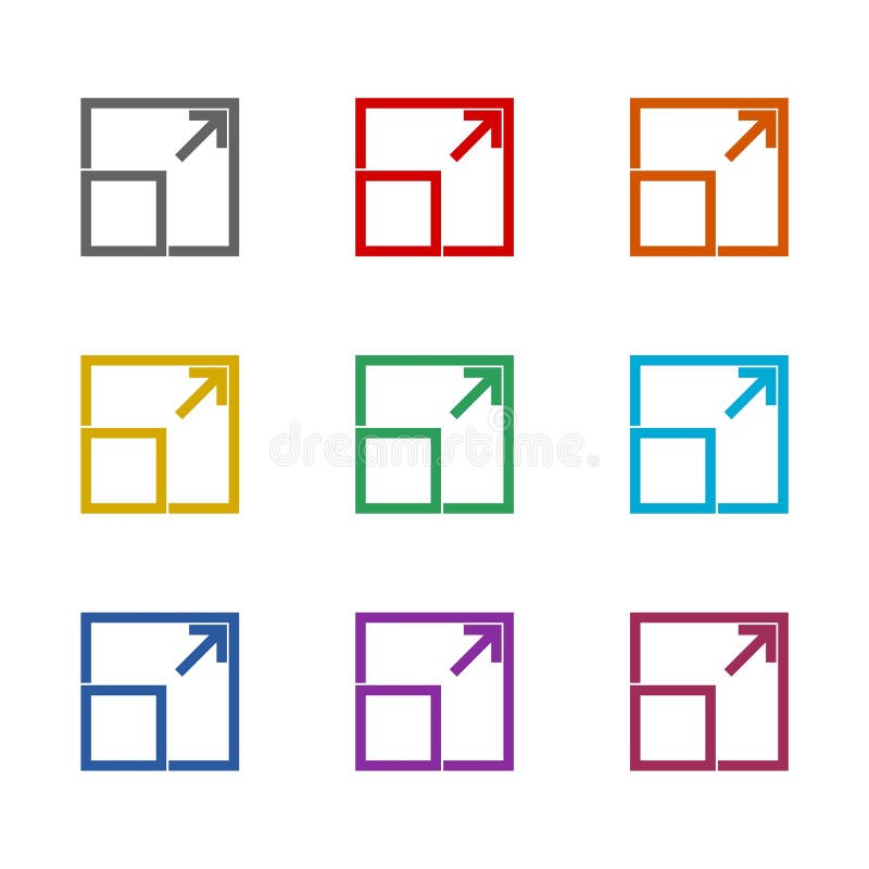 Compact Size Icon Isolated on White Background. Set Icons Colorful ...