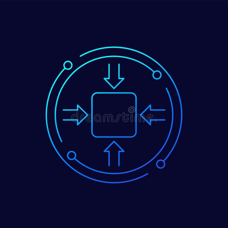 Compact Size Icon, Linear Design Stock Vector - Illustration of ...