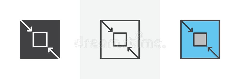 Compact Size Icon (2) Vector Set on White Background Stock Vector ...