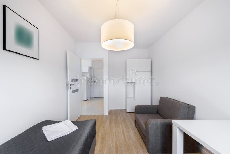 Compact, Sleeping Room for Rental Stock Image - Image of hotel ...