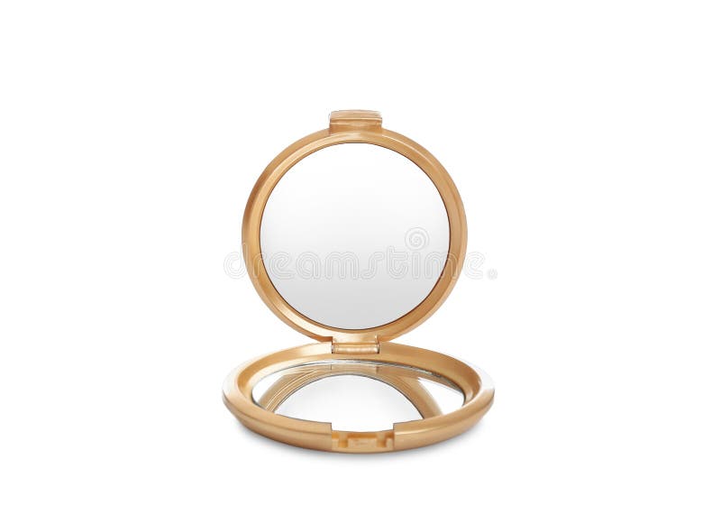 Compact Small Open Mirror Isolated Stock Image - Image of luxury ...