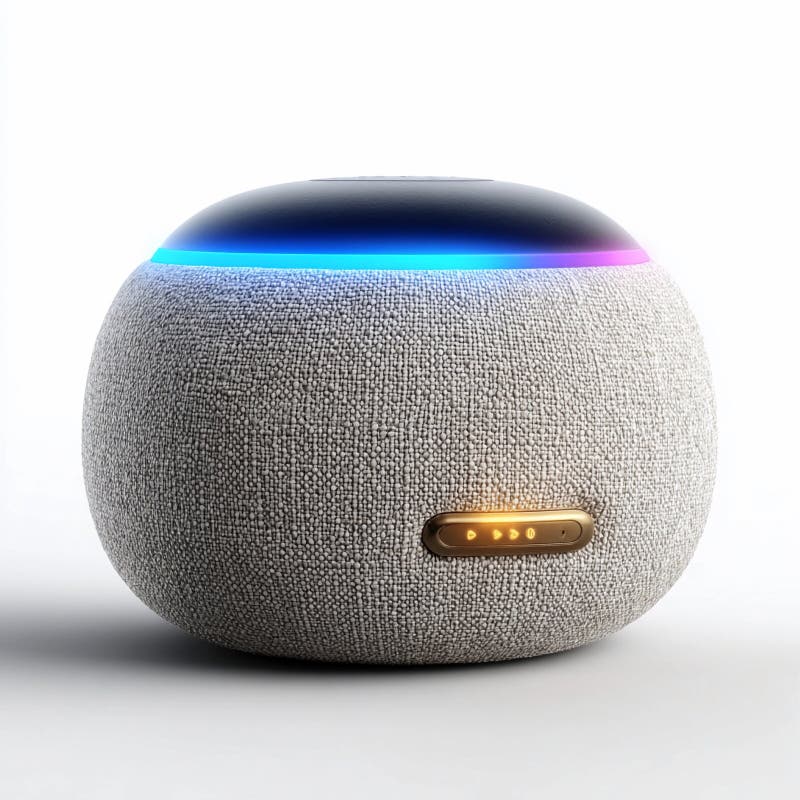 Compact Smart Speaker with Fabric Finish Enhances Modern Digital ...