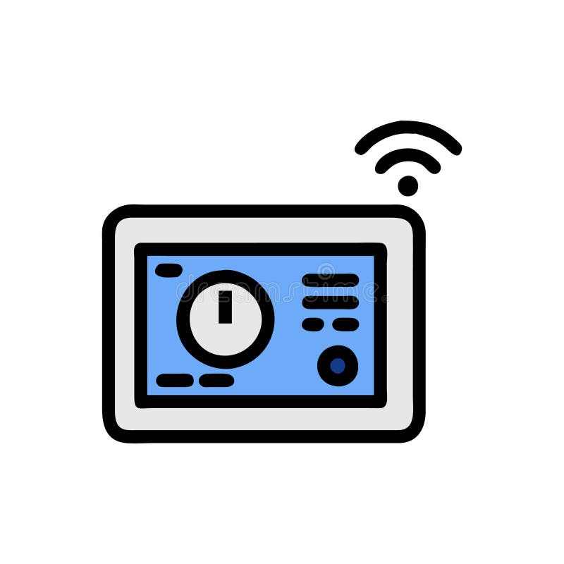 Compact Smart Thermostat for Easy Control Stock Illustration ...