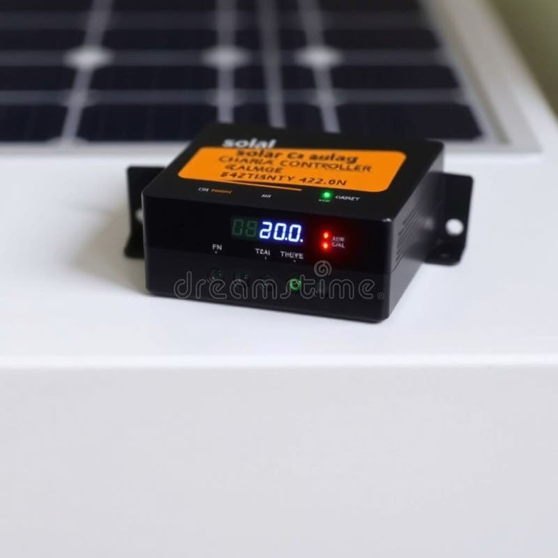 A Compact Solar Charge Controller Featuring LED Indicators Stock ...