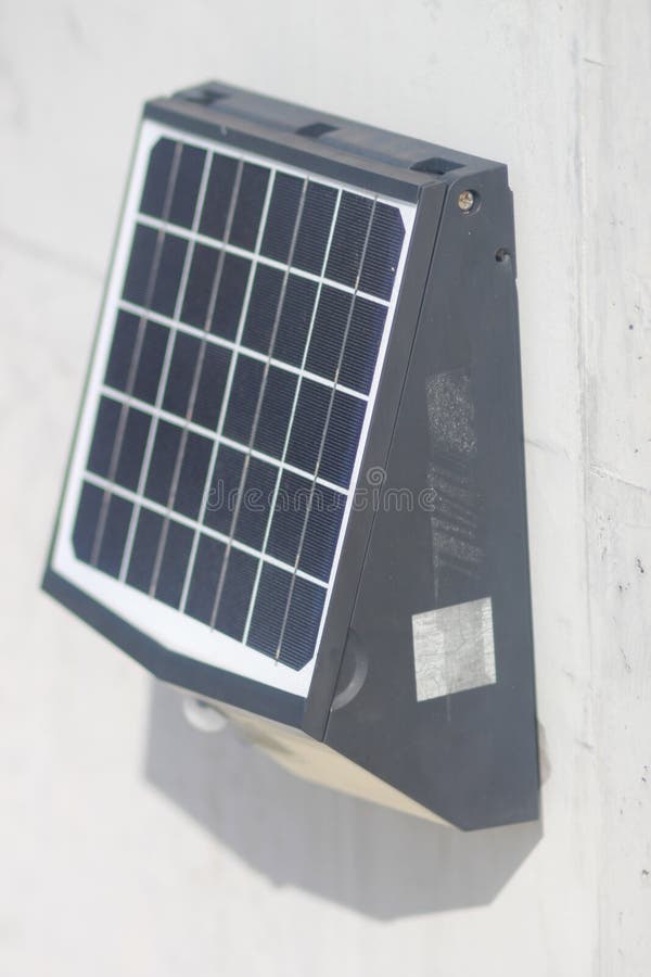 Compact Solar Panel Attached To a Wall Stock Image - Image of renewable ...