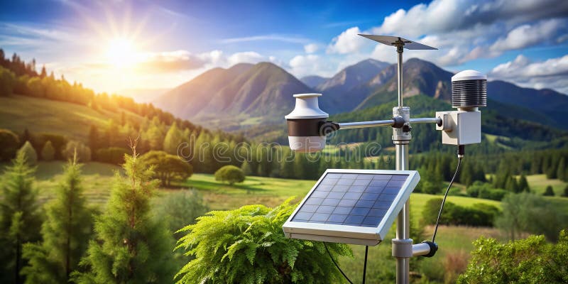 Compact Solar Weather Station for Precise Wind Light and Temperature ...