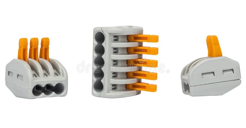 Compact Splicing Connector Isolated on White Stock Photo - Image of ...