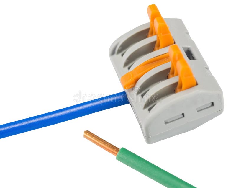 Compact Splicing Connector with Connected Wire Stock Photo - Image of ...
