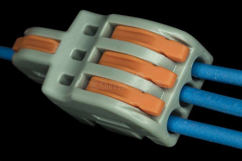 Compact Splicing Connector Isolated on Black Background. Stock Photo ...