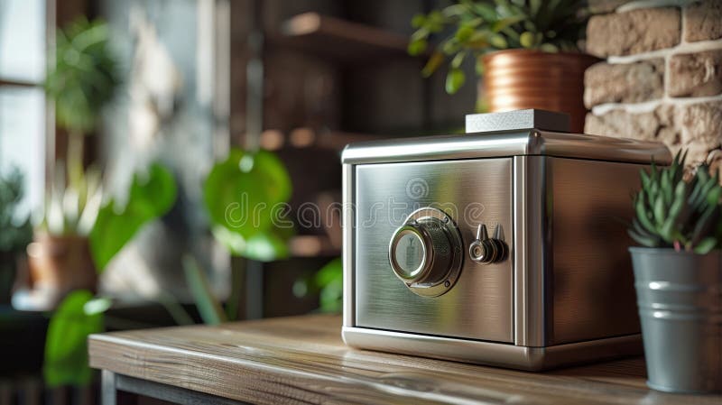 Compact Steel Safe, Isolated, Personal Security Device, with Copy Space ...