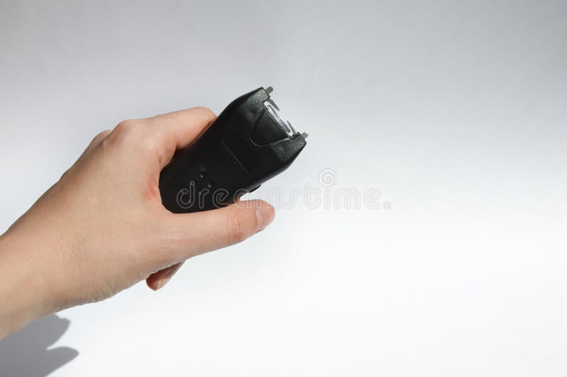 Compact Stun Gun for Self-defense, Protection from Attack. Stock Image ...