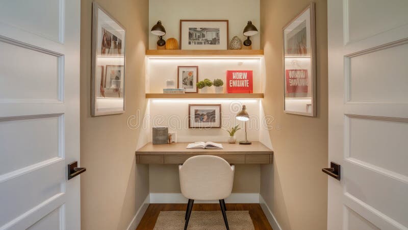 Compact and Stylish Home Office Nook Designed for Small Spaces with ...
