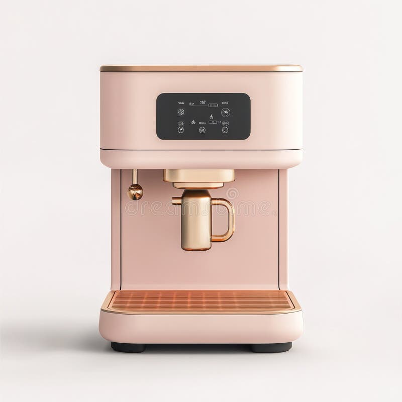 Compact, Stylish, Rose Gold Espresso Machine. Features a Digital ...