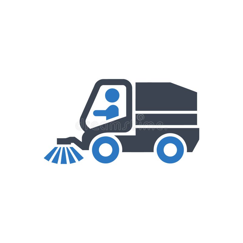 Compact Sweeper Truck icon stock vector. Illustration of cleaning ...