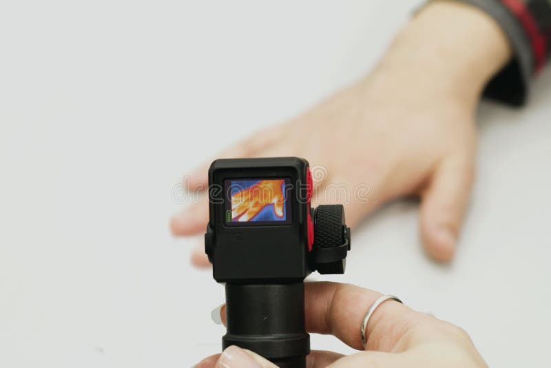 Compact Thermal Imager Shows Thermal Image Stock Image - Image of ...