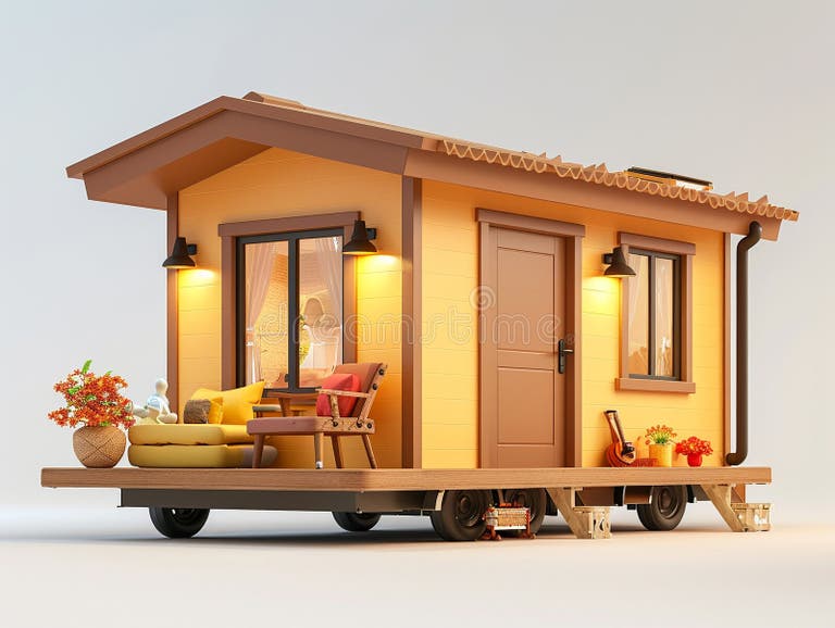 Tiny Eco House Showcasing Stock Illustrations – 285 Tiny Eco House ...