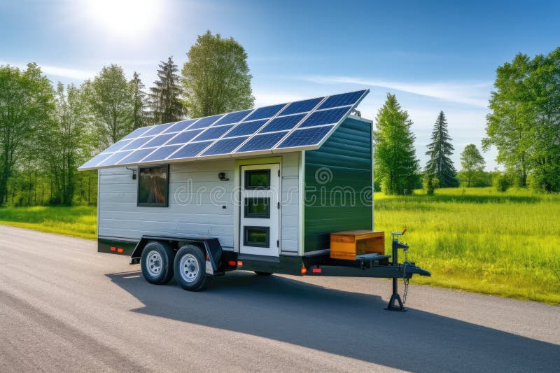 Compact Tiny House Trailer Solar Panels Stock Photos - Free & Royalty ...