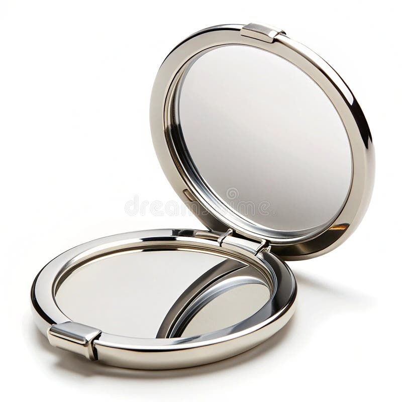 Compact Travel Mirror on White Background Stock Illustration ...