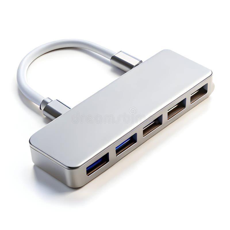 A Compact USB-C Hub Featuring Multiple Ports Stock Illustration ...