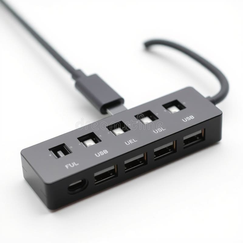 A Compact USB-C Hub with Multiple Ports, Featuring a Sleek Stock ...