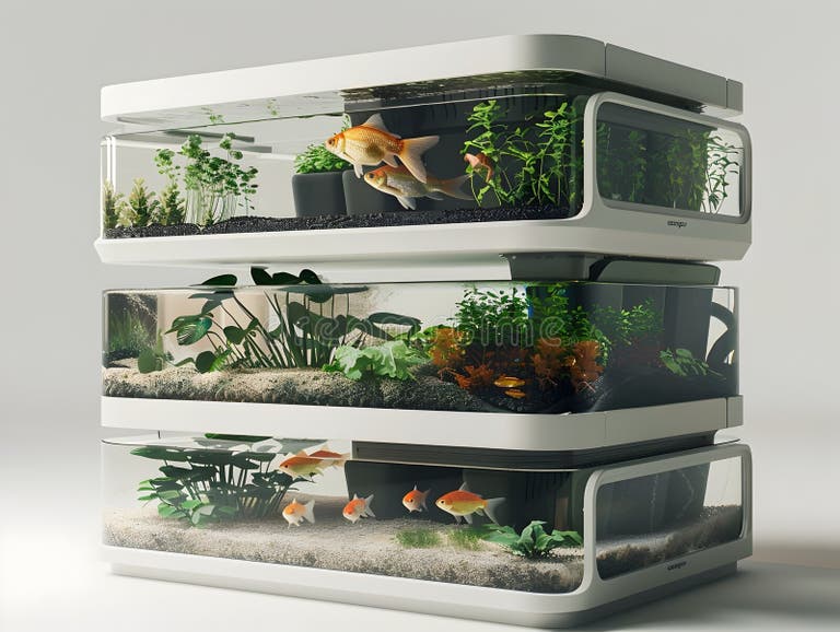 Compact Vertical Aquaponic Farm with Modular Stackable Planting Units ...