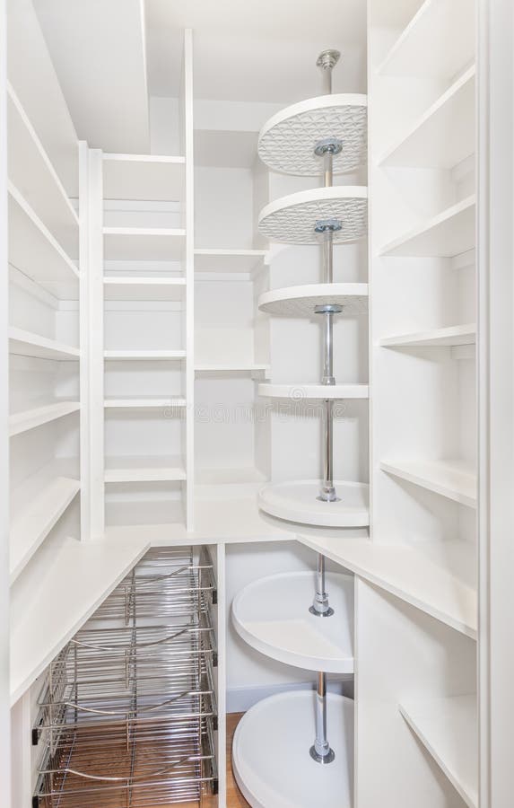 Small Walk-in Pantry Shelving Stock Photo - Image of pull, walk: 184643010